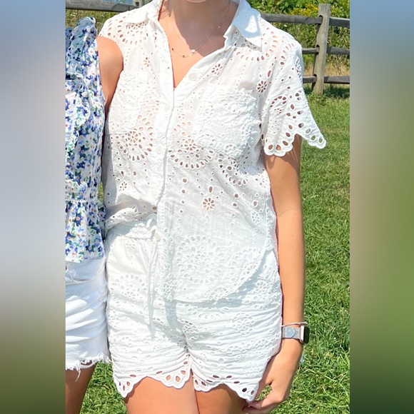 Zara | Tops | Zara White Eyelet Matching Set | Poshmark